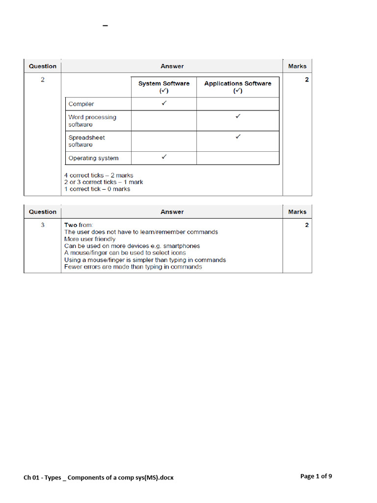 CH 01-Types Components of A Comp Sys (MS) | PDF