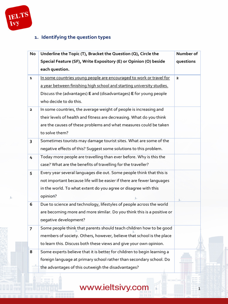 Identifying the Question Types | PDF
