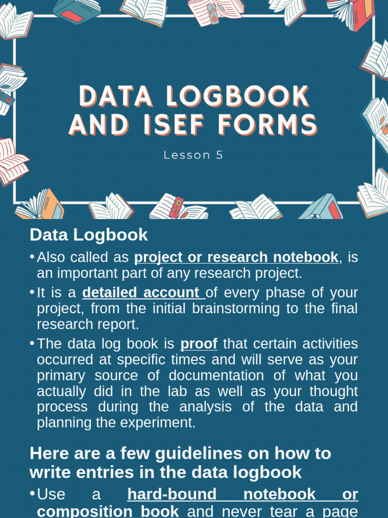 Lesson 5 Data Logbook and Isef Forms | PDF | Blood