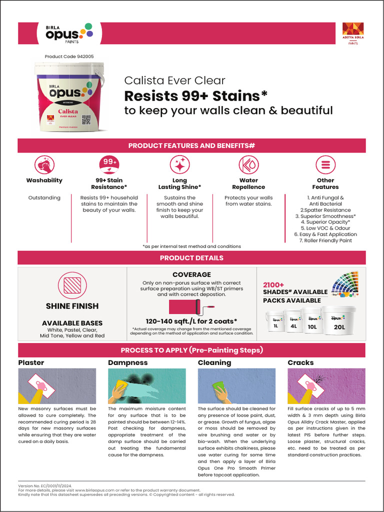 Calista Ever Clear Paint Overview | PDF | Paint | Materials