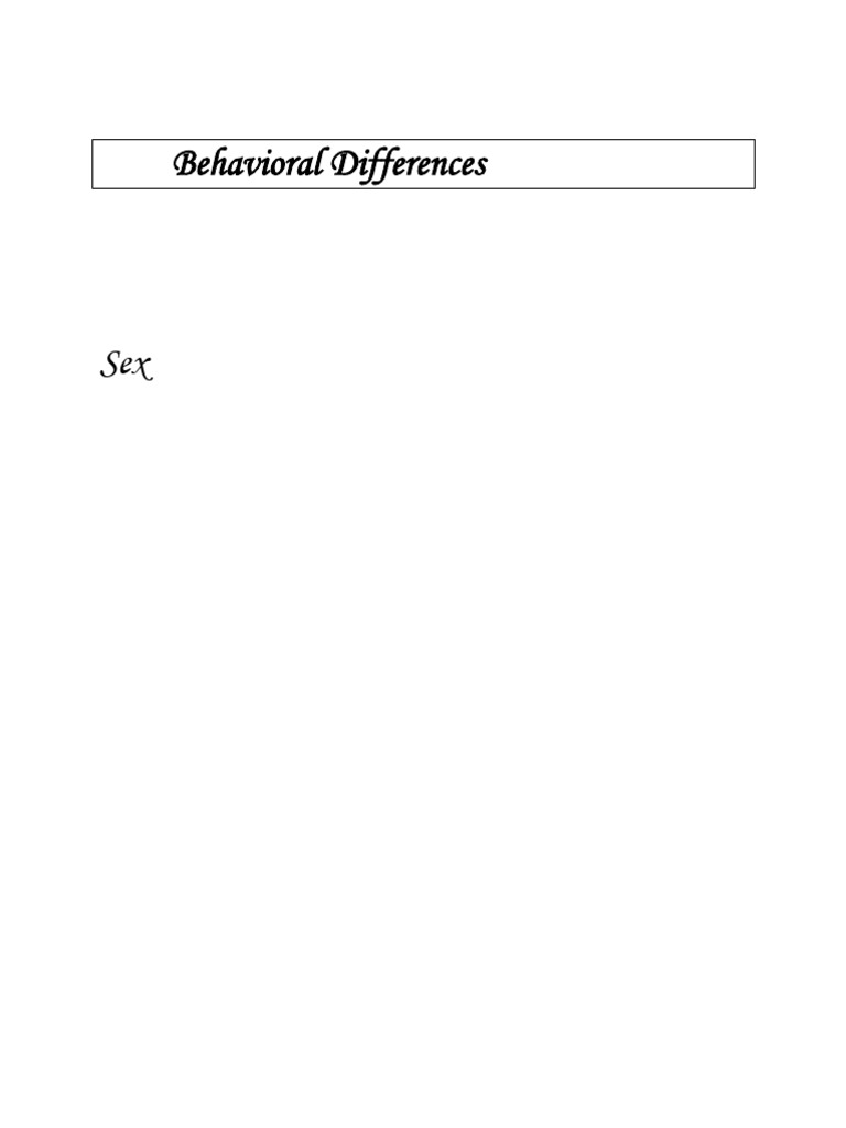 Behavioral Differences Notes Pages | PDF | Adolescence | Social Psychology