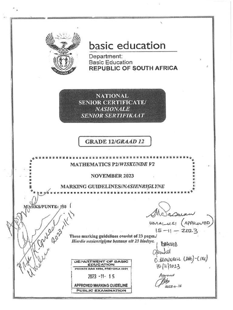 2023 Grade 12 Maths November Paper 2 Solutions | PDF
