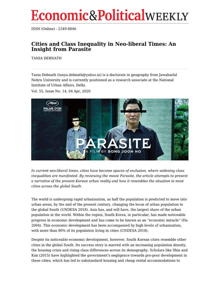 Cities and Class Inequality in Neo-Liberal Times - An Insight From ...