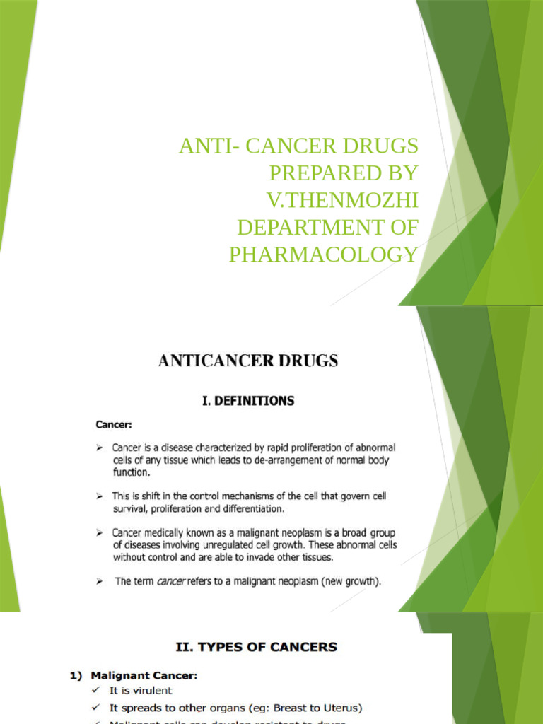 Anti-Cancer Drug Overview | PDF