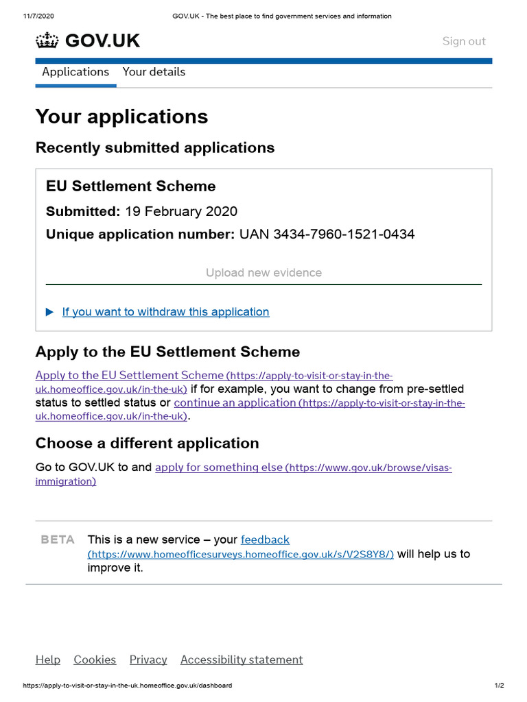 Your Applications: Gov - Uk | PDF
