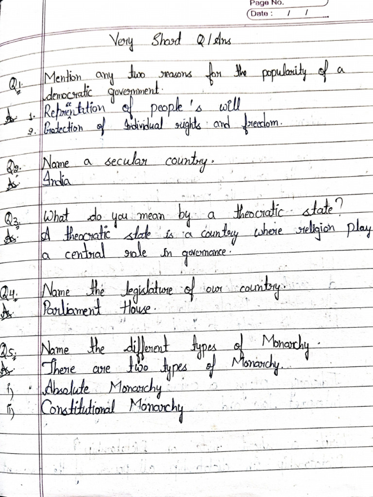 Civics Notebook Work | PDF