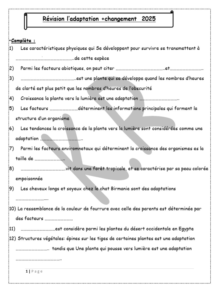 Adaptations des organismes en milieu désertique | PDF | Plantes ...