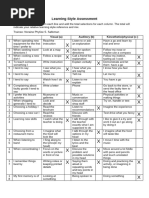 VAK Learning Styles Self-Assessment Questionnaire: VARK Test | PDF ...