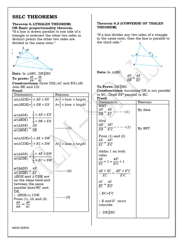 Theorems 10 Std. | PDF | Triangle | Theorem
