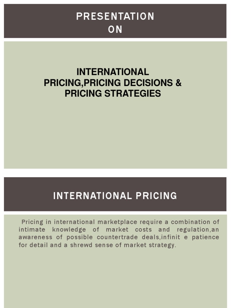 PRICING Strategy | PDF | Prices | Dumping (Pricing Policy)