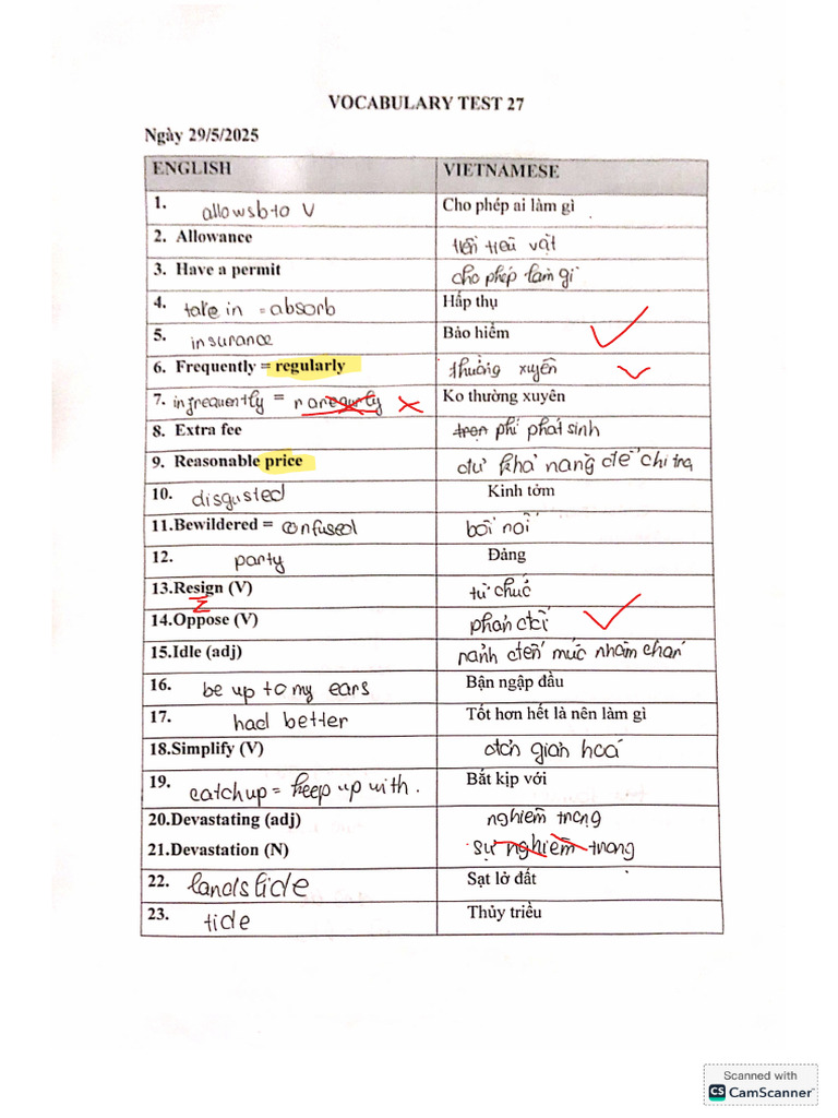 Test Vocab 27.checked | PDF