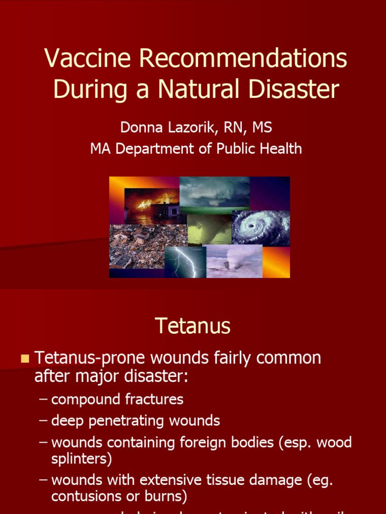 Vaccine Challenges During Natural Disasters Lazorik | PDF | Vaccines ...