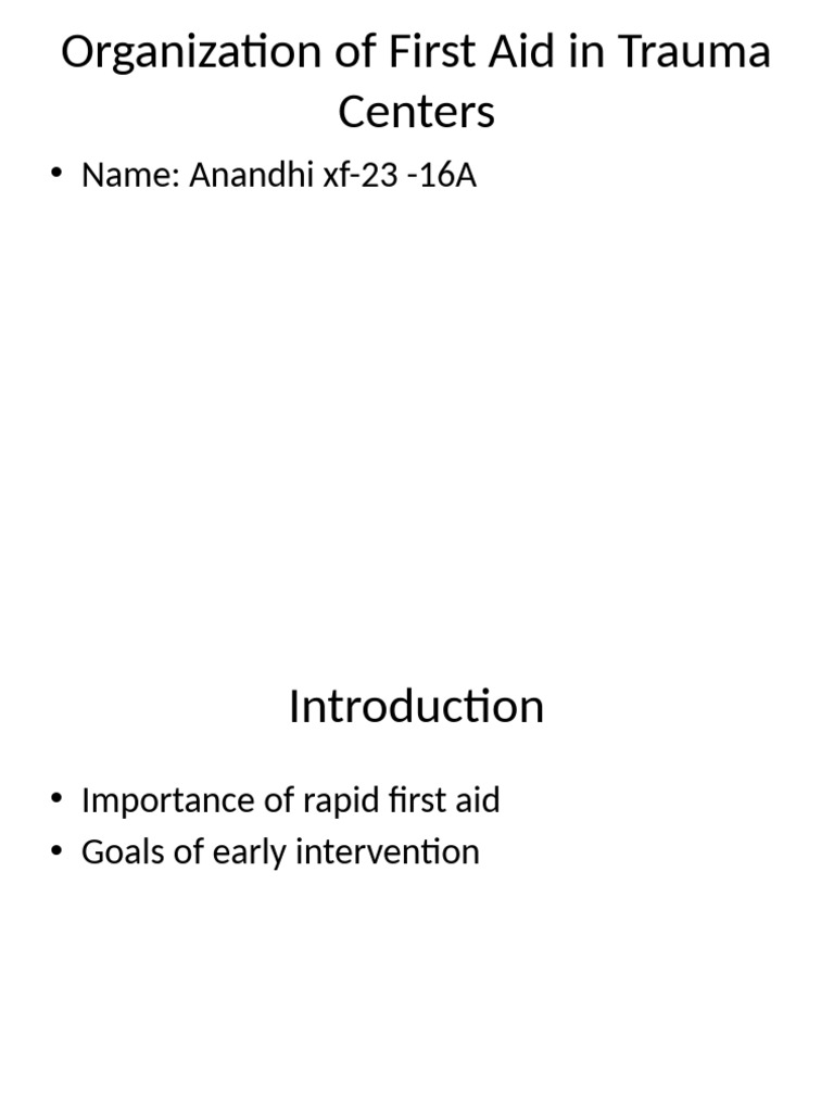 Topic 13 First Aid Organization | PDF