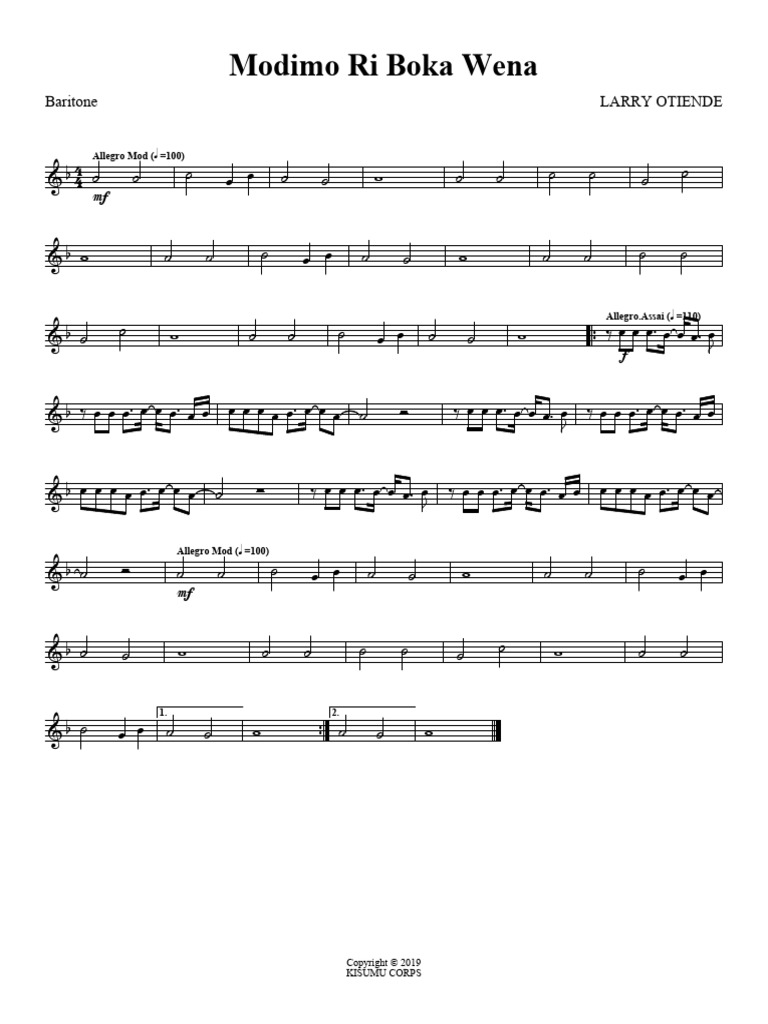 Modimo Baritone 1 | PDF