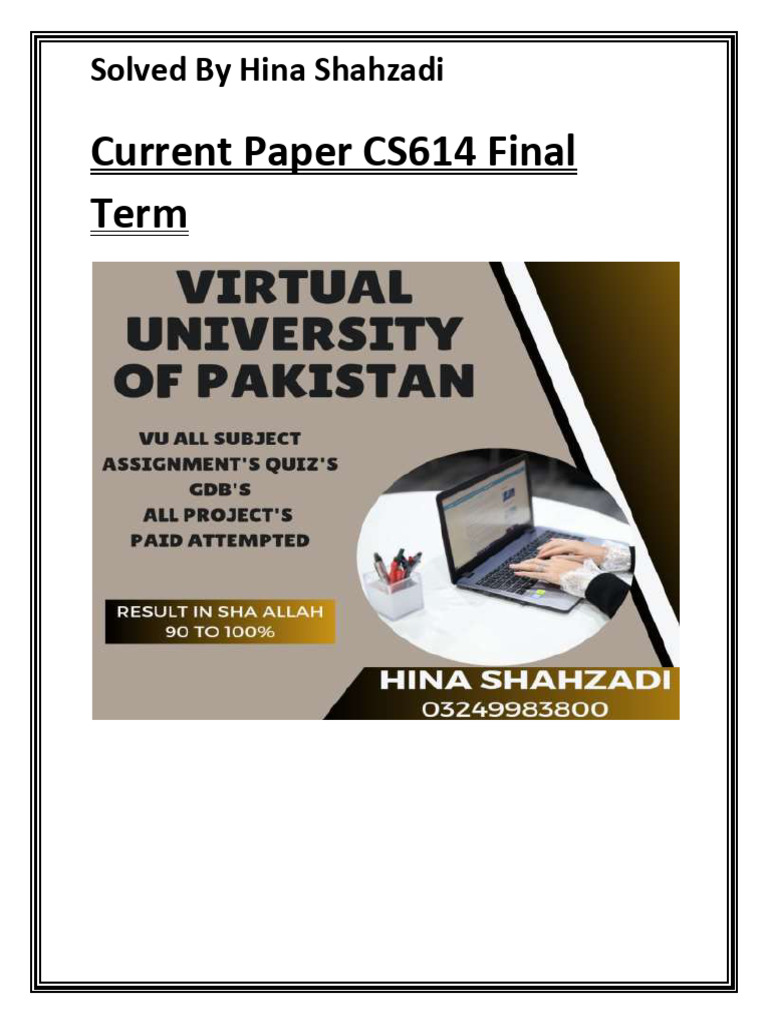 Cs614 Current Paper 2024 | PDF | Data Warehouse | Database Index