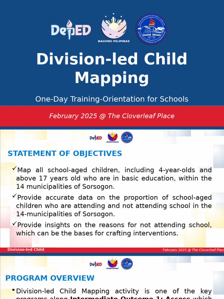 Sorsogon Child Mapping Training 2025 | PDF | Middle Schools