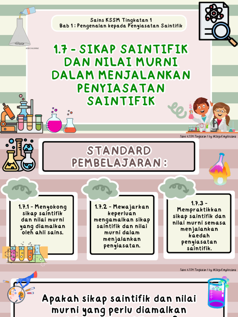 1 7 Sikap Saintifik Dan Nilai Murni Dalam Menjalankan Penyiasatan | PDF