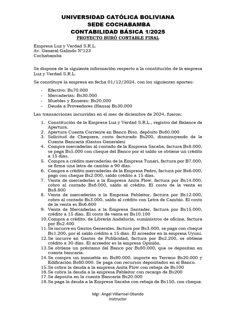 Enunciados Luz y Verdad 4 Ver Buró | PDF | Contabilidad | Bancos