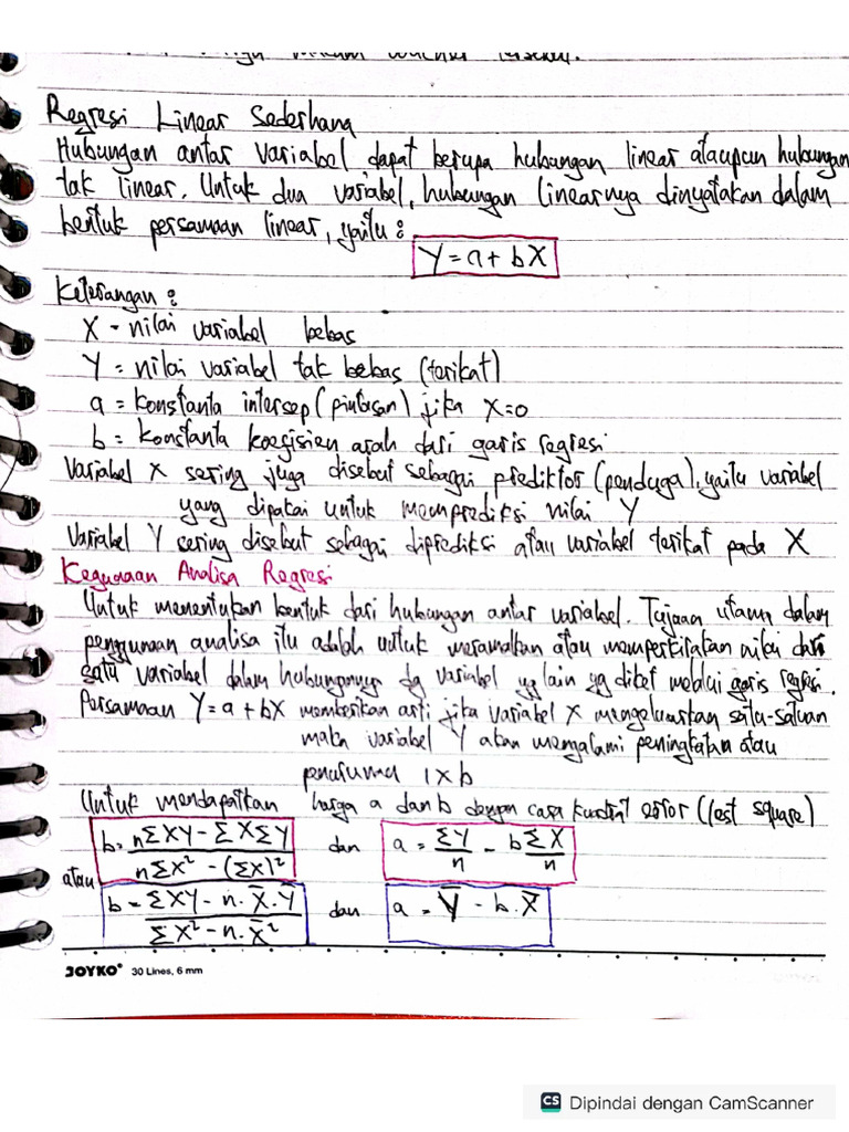 Regresi Linear Sederhana | PDF