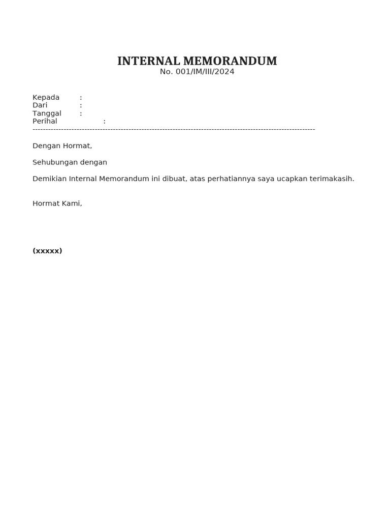 Format Internal Memorandum 2024 | PDF