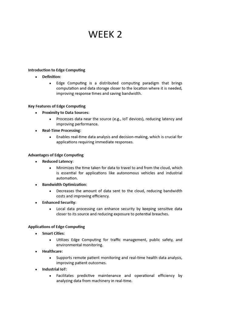 W2, Introduction To Edge Computing | PDF | Internet Of Things | Computer Security