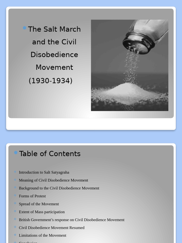 The Salt March and The Civil Disobedience Movement | PDF | Mahatma ...