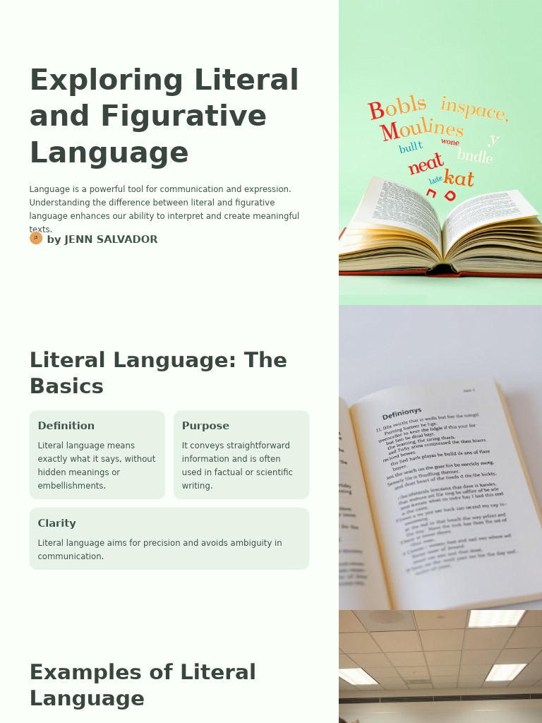 Exploring Literal and Figurative Language | PDF | Metaphor | Cognition