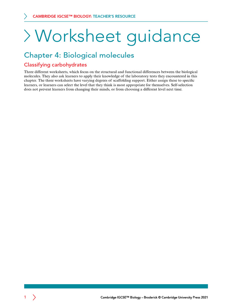 Igcse Biology 4ed TR Practical Work Guidance 4 | PDF