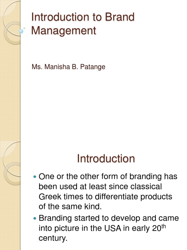 Introduction To Brand Management | PDF