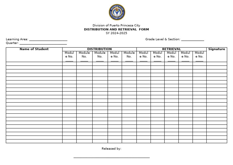 Distribution and Retrieval Form | PDF