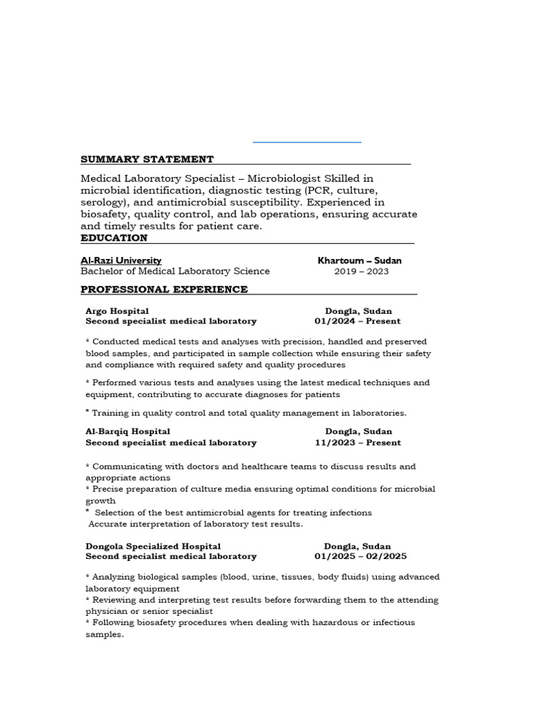 ZAINAB HAMZA - Microbiologist | PDF | Medical Microbiology | Medical Laboratory