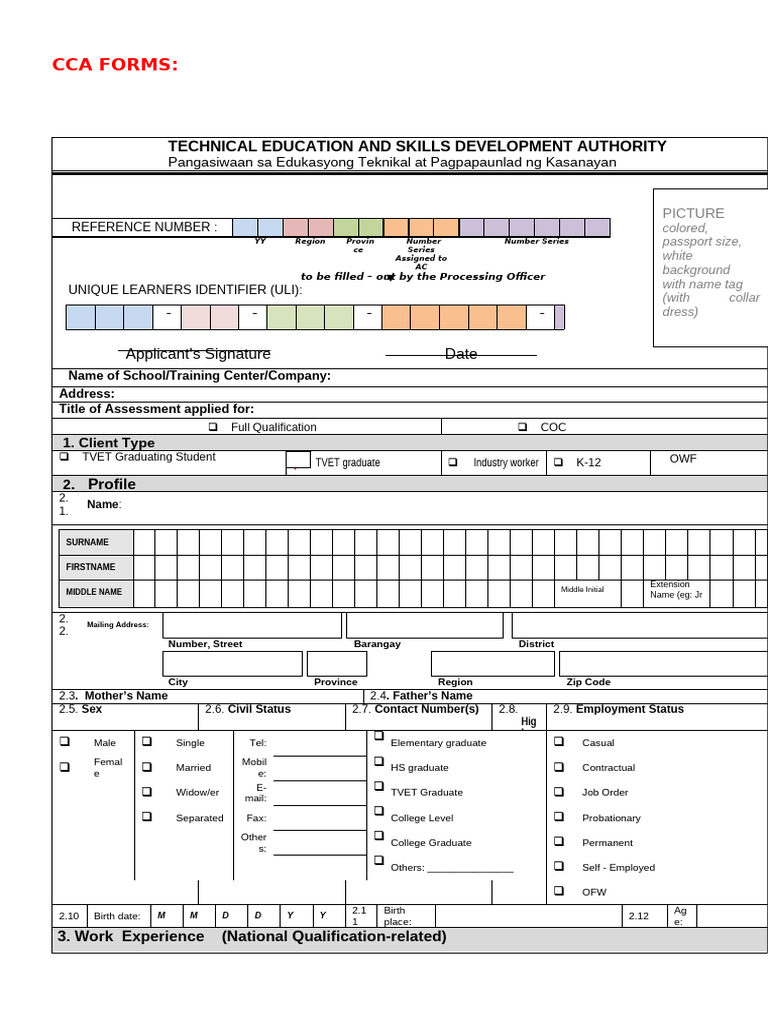 Sample TM 1 Forms For Cca New1 | PDF | Agriculture | Plant Nursery