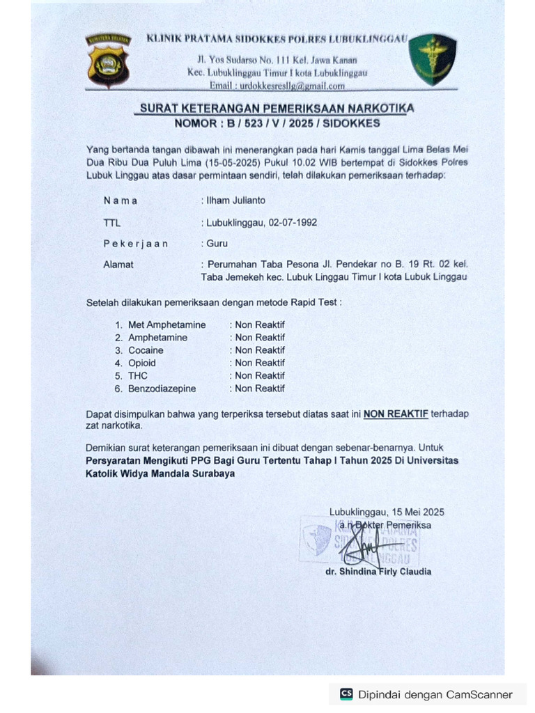 Surat Ket Nafza | PDF