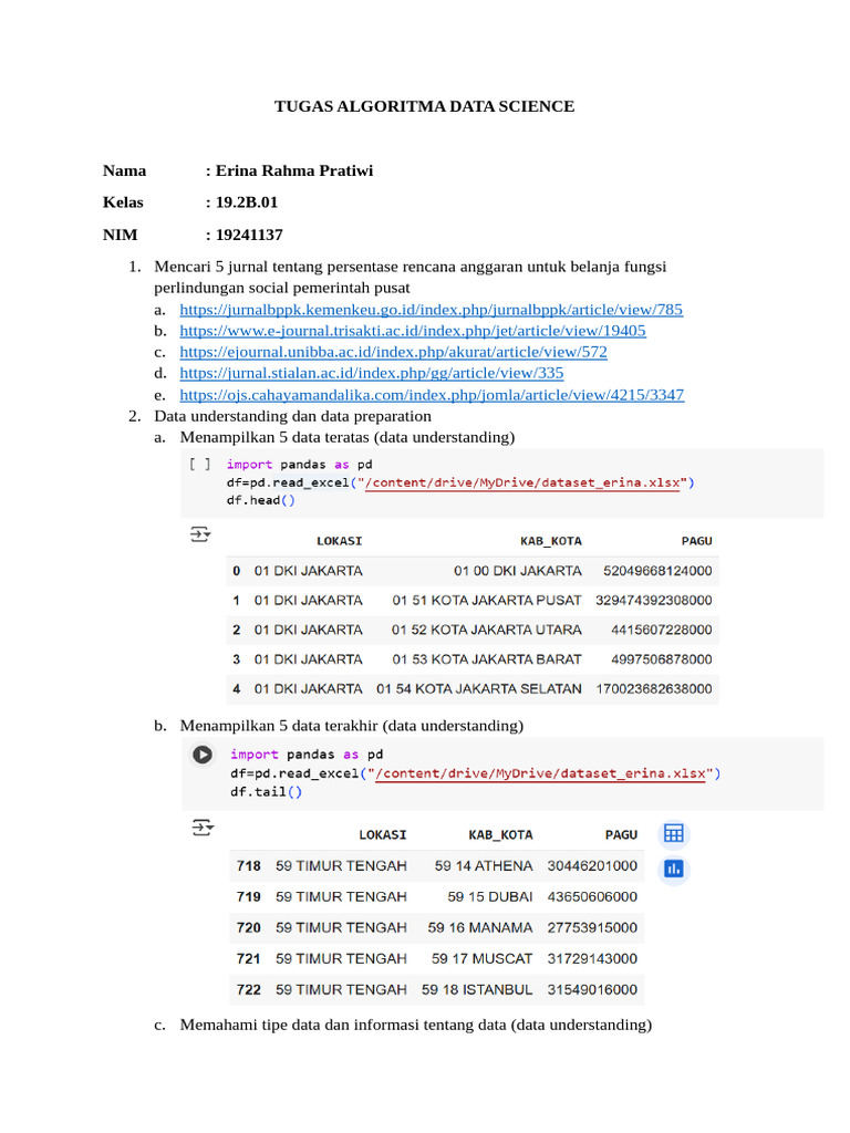 Tugas Algoritma Data Science | PDF