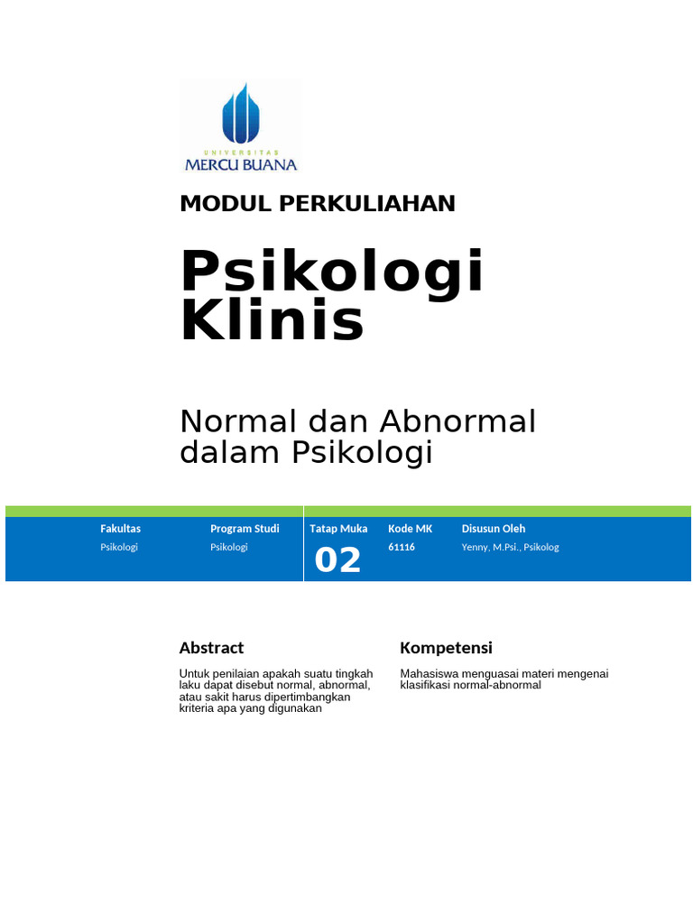 Klasifikasi Gangguan Kejiwaan dalam Psikologi | PDF