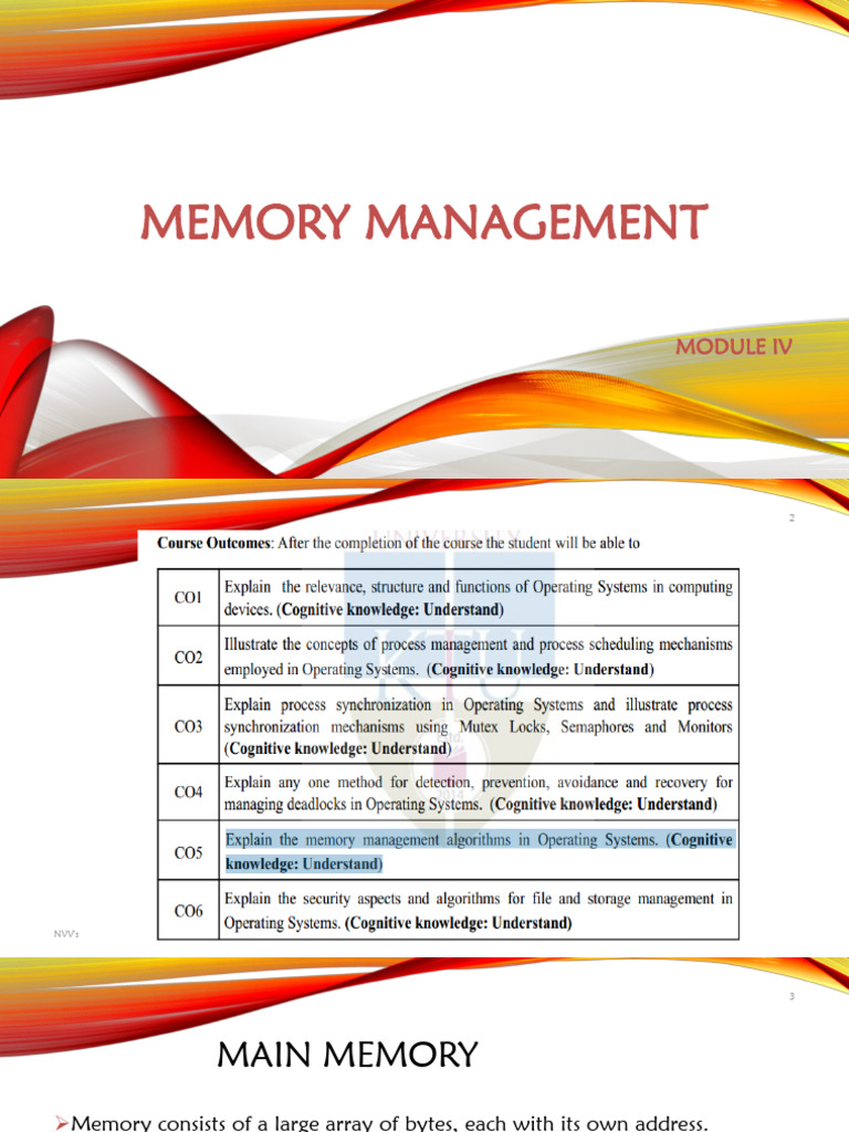 Module 4 - Memory Management | PDF | Process (Computing) | Computer Data Storage