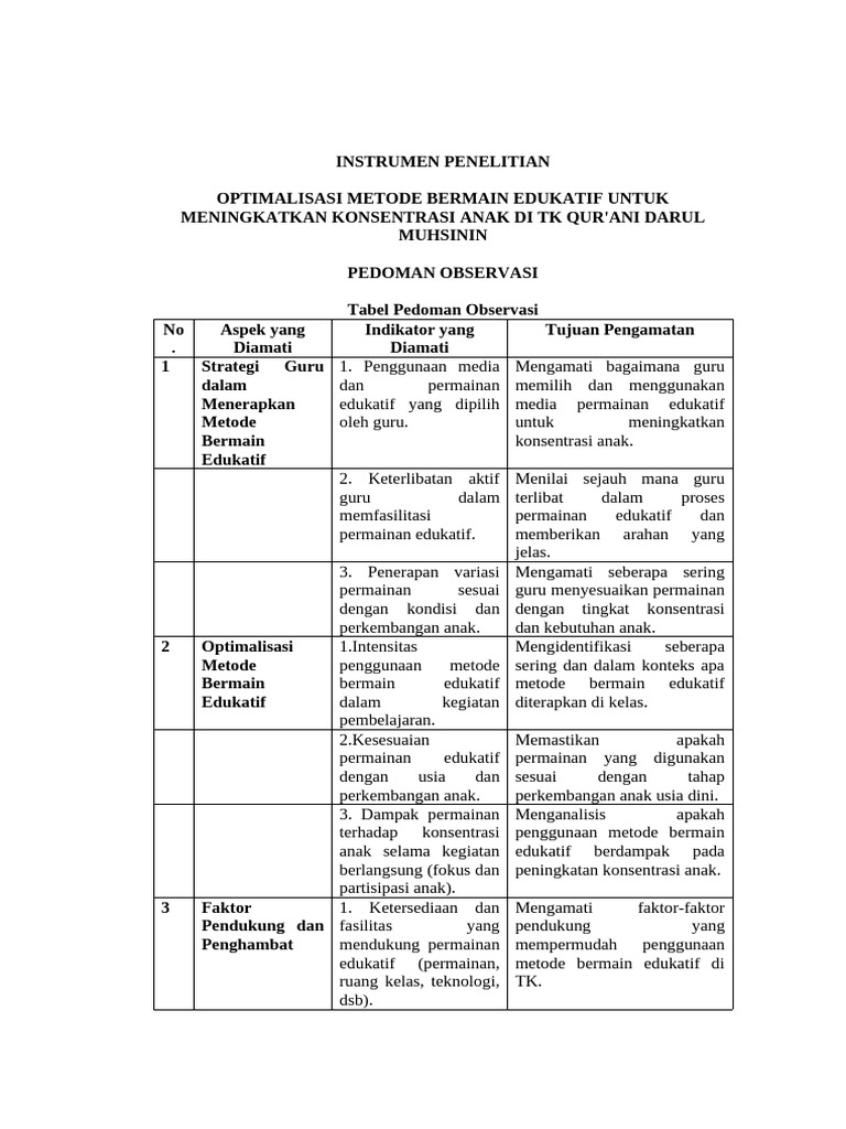 Instrumen Penelitian | PDF