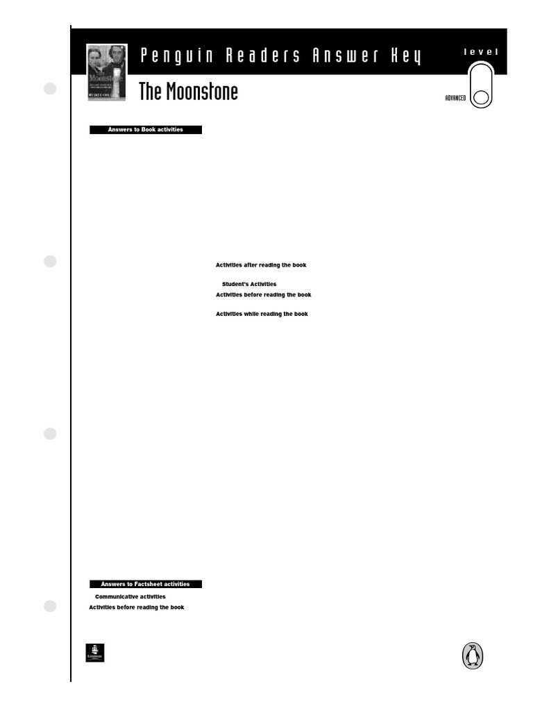 The Moonstone Answer Key Guide | PDF | The Moonstone