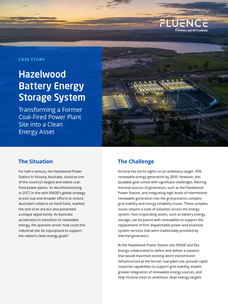 Case Study Hazelwood Battery Energy Storage System CS 011 01 en 1 | PDF ...