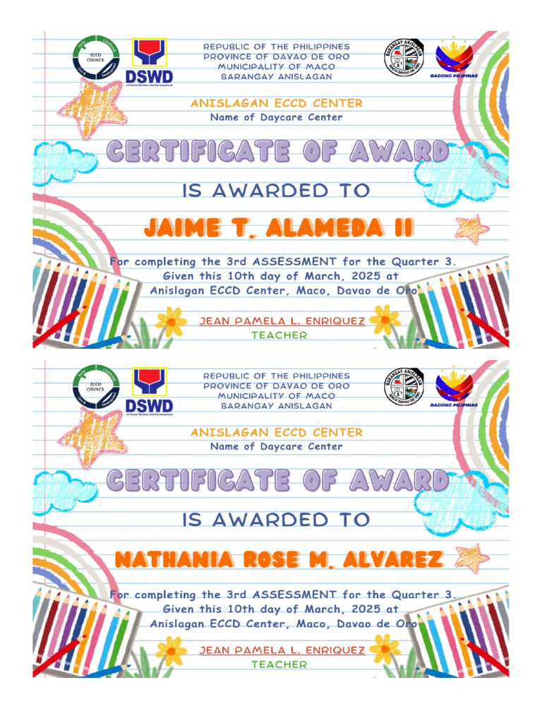 3rd Quarter Certificate | PDF