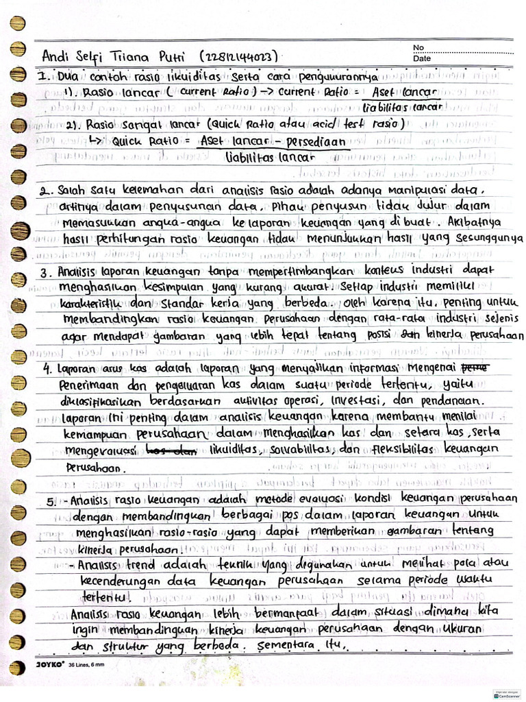 Andi Selfi Triana Putri - Tugas ALK - P3 | PDF