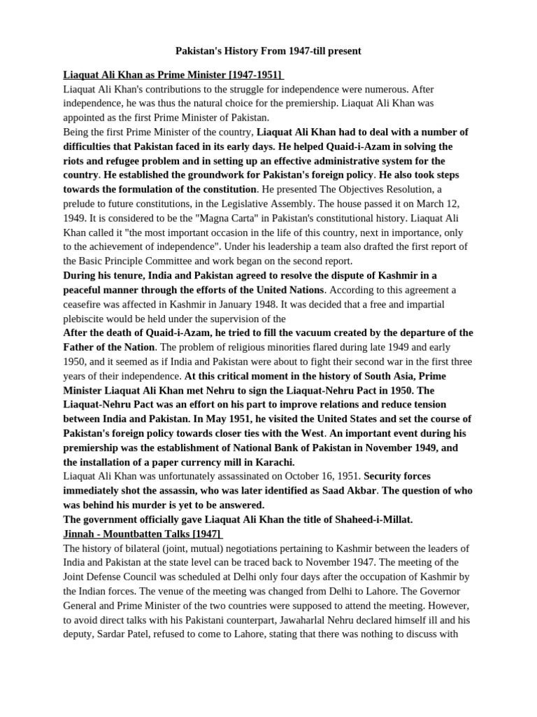 Pak Studies Notes For Fall 2022 Students | PDF | Muhammad Ali Jinnah ...