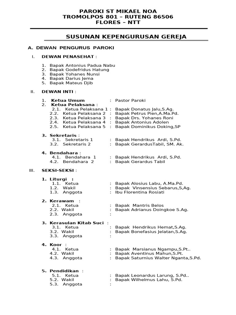 Susunan Pengurus | PDF