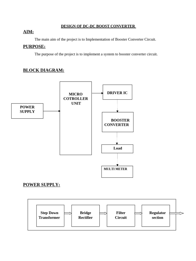 Design of DC To DC Boost Converter | PDF