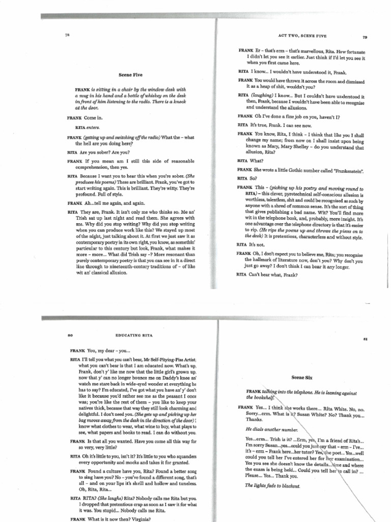 Educating Rita Act 2 Scene 5 | PDF