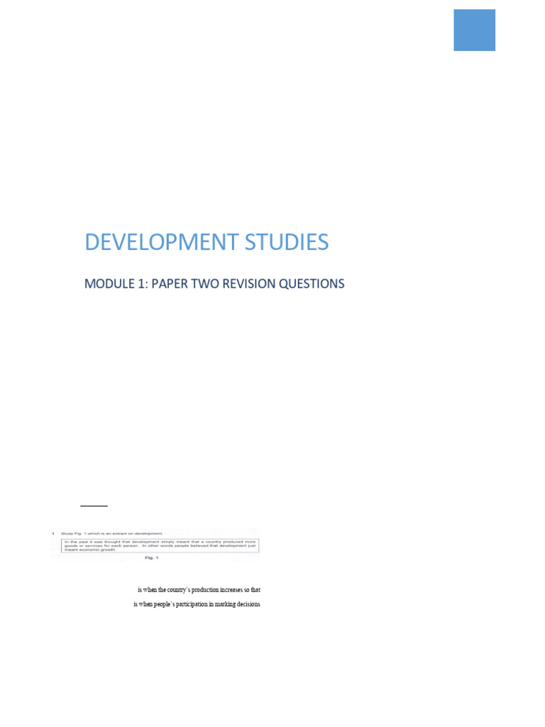 Module 1 Development Studies Paper 2 | PDF | Infant Mortality ...