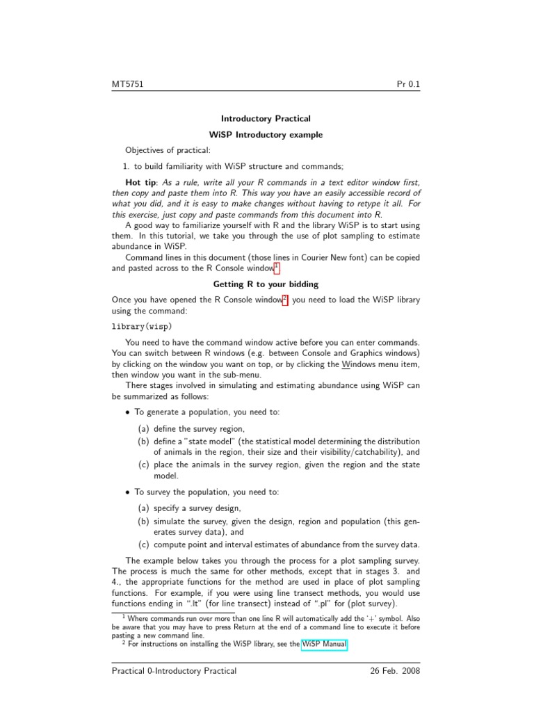 Wisp Tutorial | PDF | Bootstrapping (Statistics) | Confidence Interval
