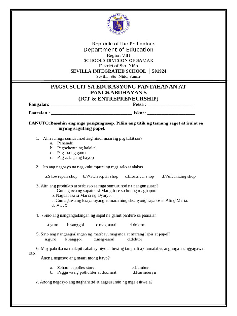 PT - Epp-Ict 5 - Q1 | PDF