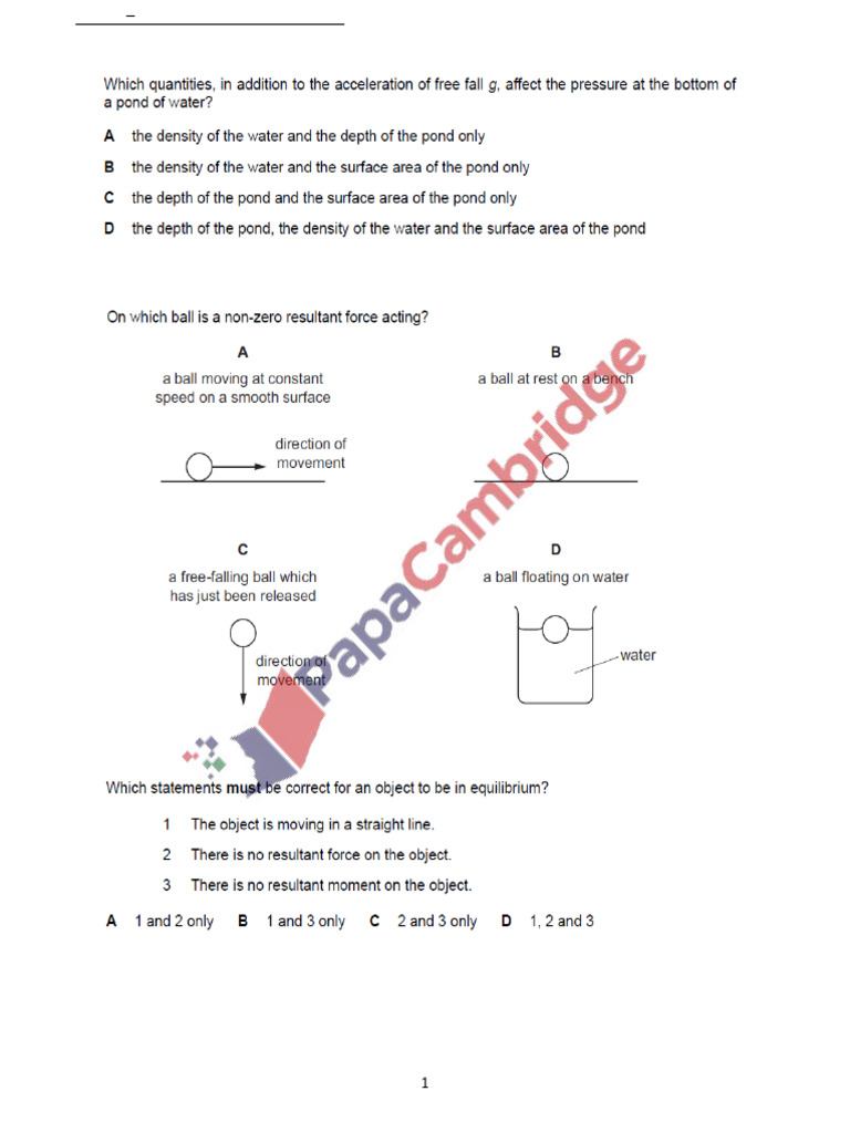2022 N Forces Igcse Physics 0625 | PDF