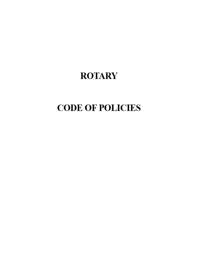 Code of Policies Rotary International en | PDF
